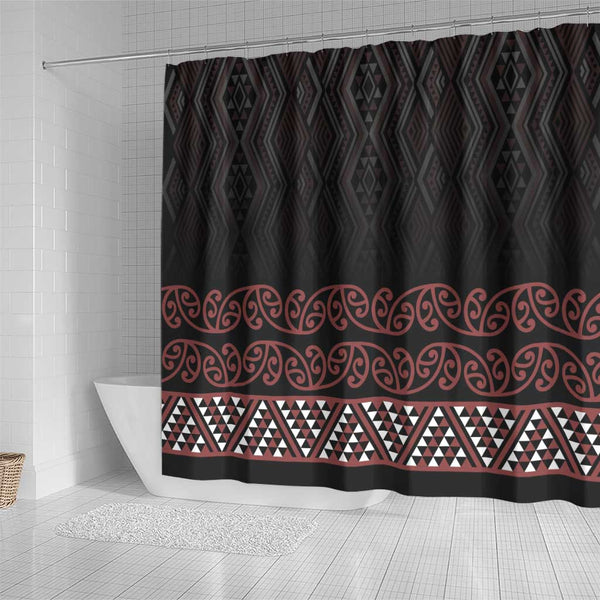 Maori Taniko Patterns Shower Curtain Brown Niho Taniwha Mix Paatiki ...