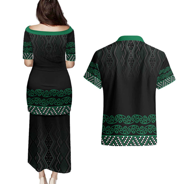 Maori Taniko Patterns Couples Matching Puletasi and Hawaiian Shirt ...