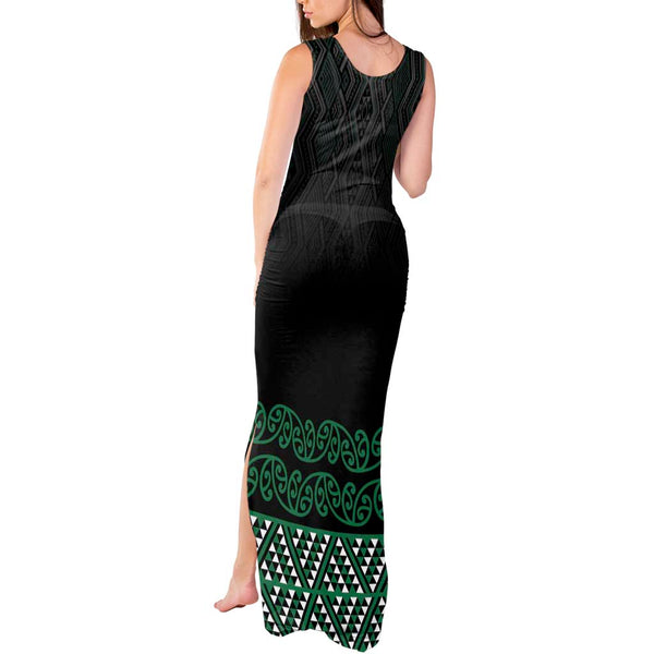Maori Taniko Patterns Tank Maxi Dress Pounamu Niho Taniwha Mix Paatiki ...