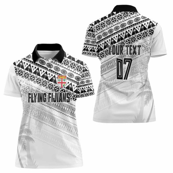 Fiji Rugby Custom Kaiviti Masi Women Polo Shirt Black LT7