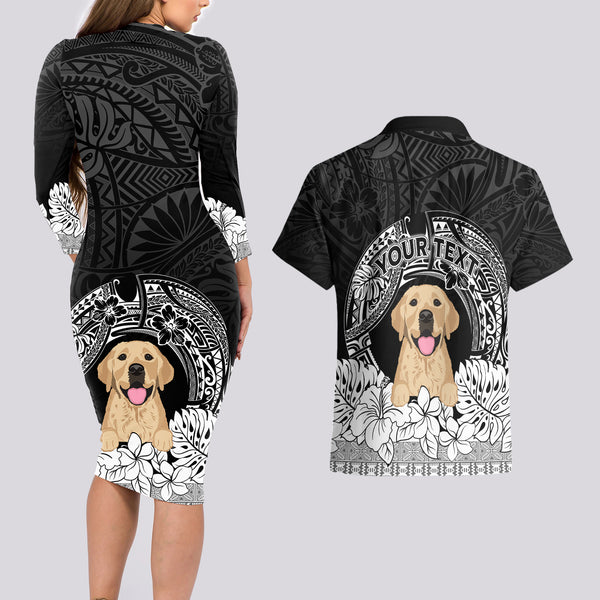 Personalised Dog Couples Matching Long Sleeve Bodycon Dress and ...