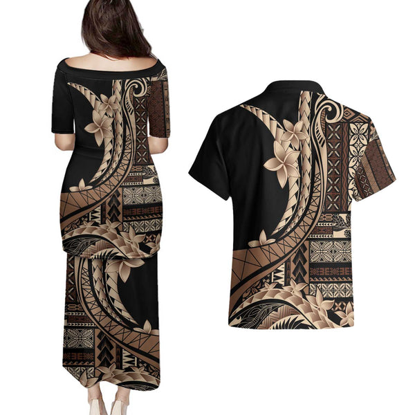Samoa Siapo Mamanu Couples Matching Puletasi and Hawaiian Shirt ...