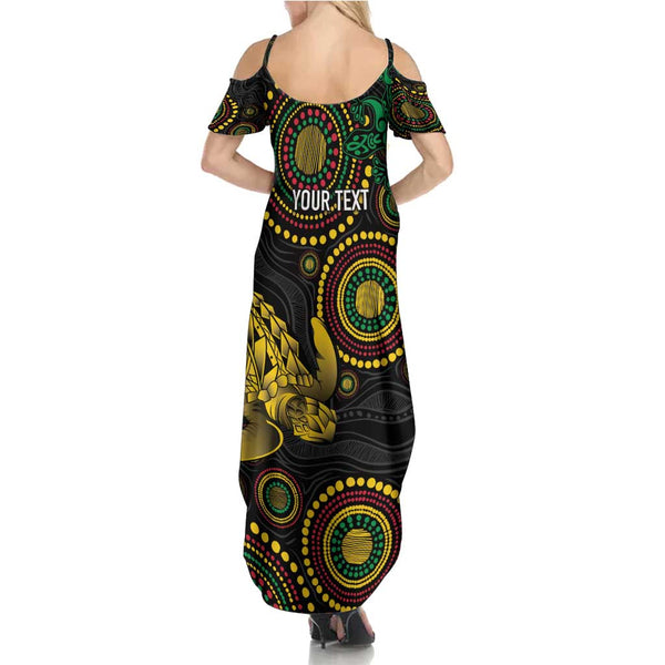 Vanuatu Personalized Aboriginal Arts Summer Maxi Dress Turtle and ...