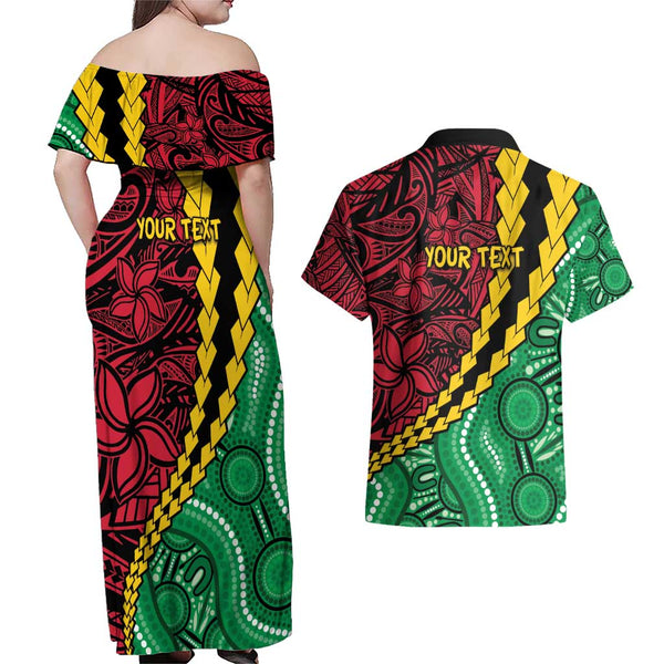 Vanuatu Personalized Tribal Couples Matching Off Shoulder Maxi Dress ...
