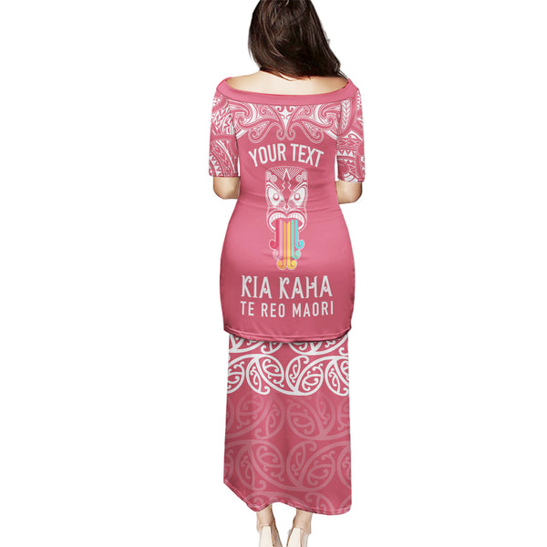 Personalised Kia Kaha Te Reo Maori Puletasi Hei Tiki Mix Koru - Pink LT7