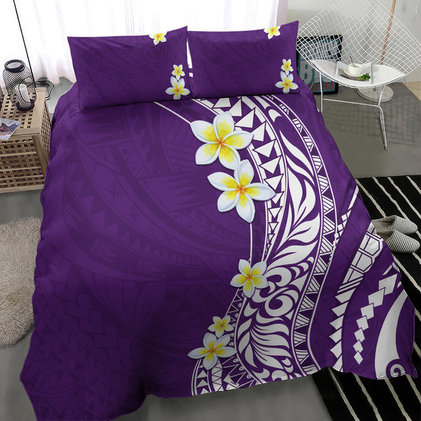 Hawaii Aloha Bedding Set Plumeria Vintage - Violet LT7