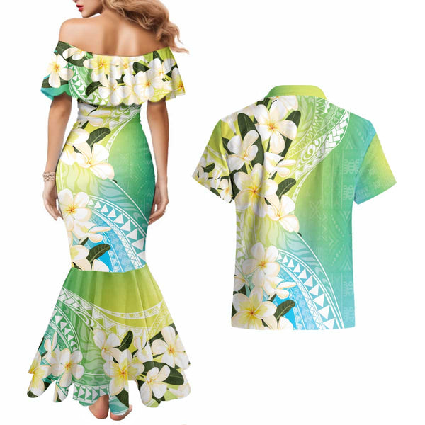 Aloha Hawaii Festive Couples Matching Mermaid Dress and Hawaiian Shirt ...