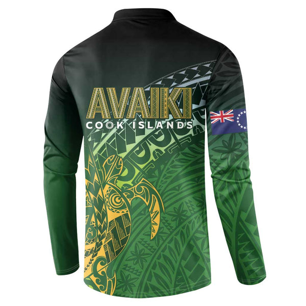 Cook Islands Rugby Kuki Avaiki Button Sweatshirt Tribal Turtle LT7