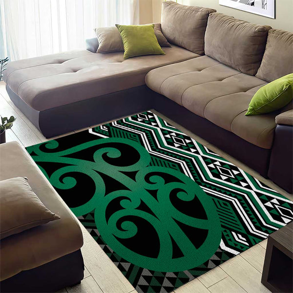 Maori Taniko Patterns Area Rug Pounamu Patiki Motifs Mix Whakairo Ngaru LT7