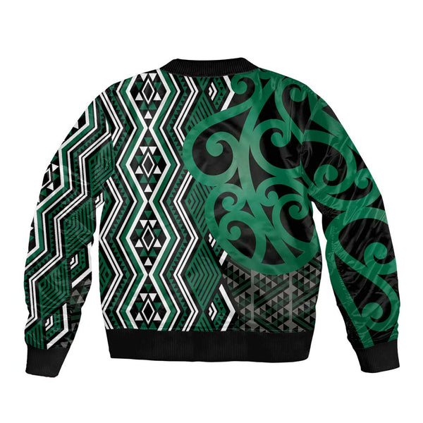 Maori Taniko Patterns Bomber Jacket Pounamu Patiki Motifs Mix Whakairo ...