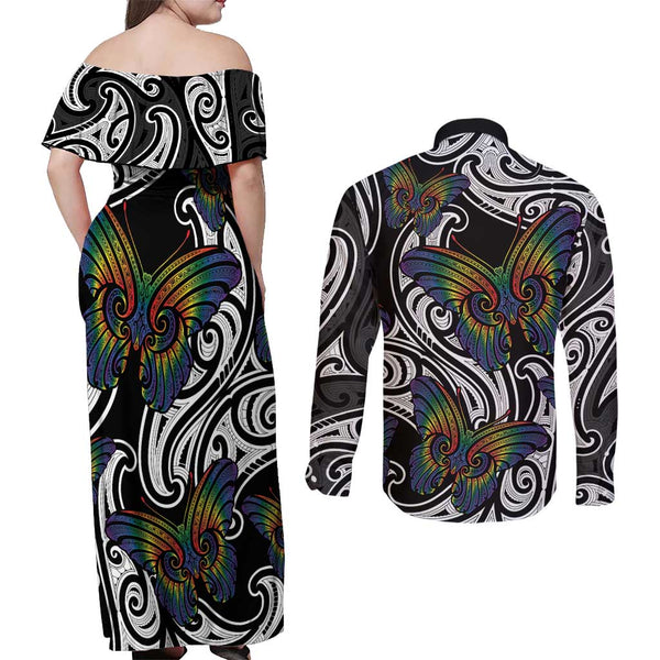 Aotearoa Takatapui Pride Couples Matching Off Shoulder Maxi Dress and ...