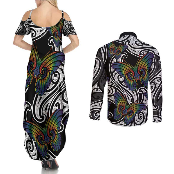 Aotearoa Takatapui Pride Couples Matching Summer Maxi Dress and Long ...