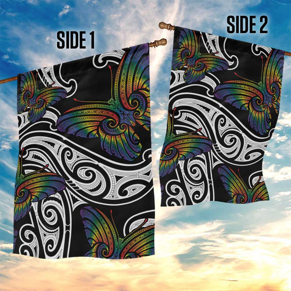 Aotearoa Takatapui Pride Garden Flag Rainbow Butterfly - Free To Love LT7