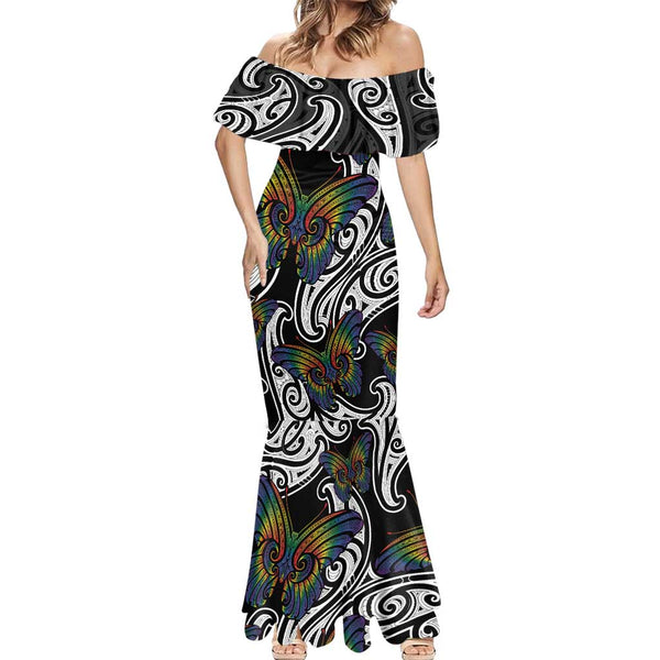 Aotearoa Takatapui Pride Mermaid Dress Rainbow Butterfly - Free To Love LT7