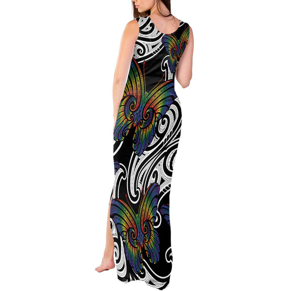 Aotearoa Takatapui Pride Tank Maxi Dress Rainbow Butterfly - Free To ...