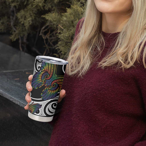 Aotearoa Takatapui Pride Tumbler Cup Rainbow Butterfly - Free To Love LT7