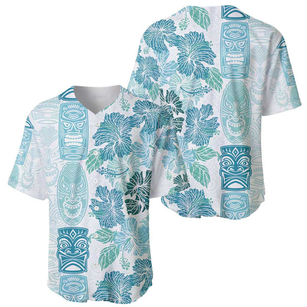 Christmas Aloha Hawaii Tiki Baseball Jersey Hibiscus Summer Colors LT7