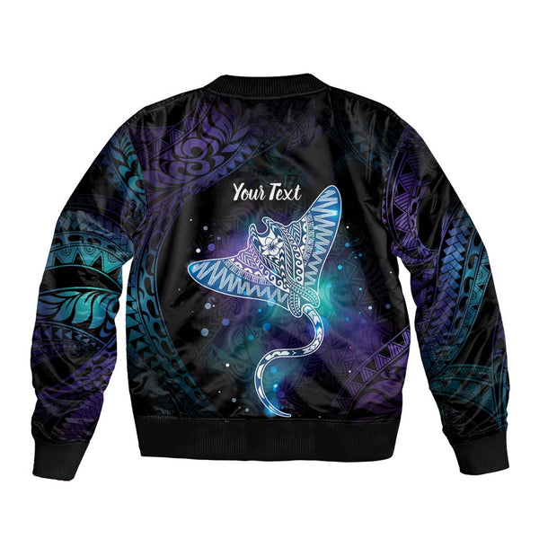 Polynesian Tala Manta Ray Sleeve Zip Bomber Jacket Nowhere You Could Go ...