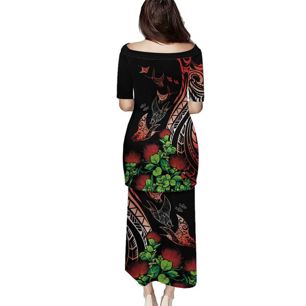 Aloha Hawaii Manta Rays Puletasi Red Ohia Lehua LT7