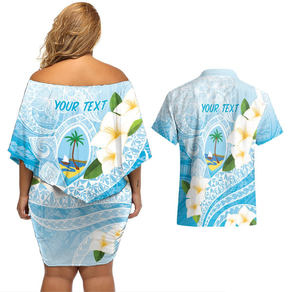Guam Chamorro Guasali Flowers Couples Matching Off Shoulder Short Dress ...
