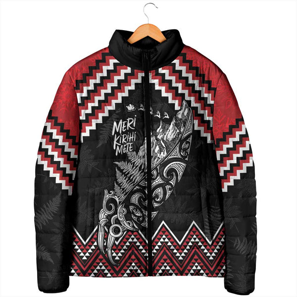 New Zealand Christmas Taniko Poutama Padded Jacket Mountainscape Maori ...