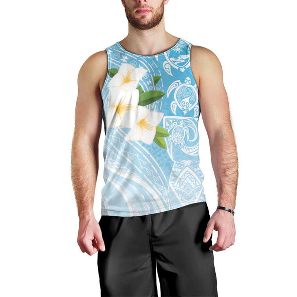 Personalized Guam Chamorro Men Tank Top Turtles and Guasali Flowers LT7
