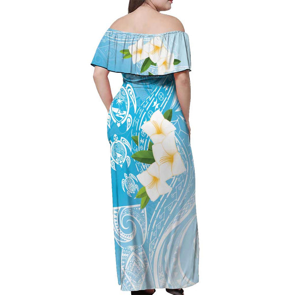 Personalized Guam Chamorro Off Shoulder Maxi Dress Turtles and Guasali ...