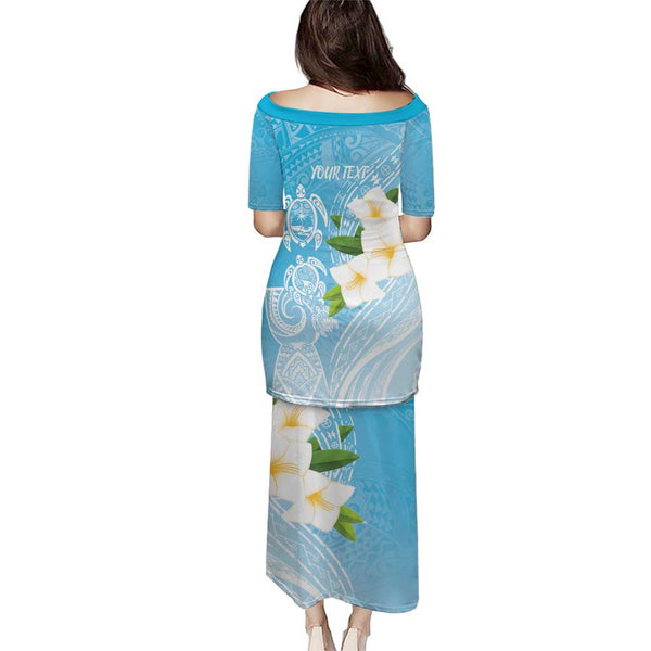 Personalized Guam Chamorro Puletasi Turtles and Guasali Flowers LT7