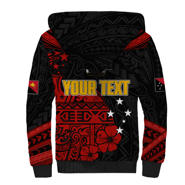 Personalised PNG Kumuls Rugby Sherpa Hoodie Motuan Mix Patterns LT7