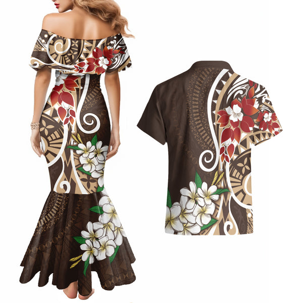 Bula Fiji Tagimaucia Mix Plumeria Masi Tapa Couples Matching Mermaid ...