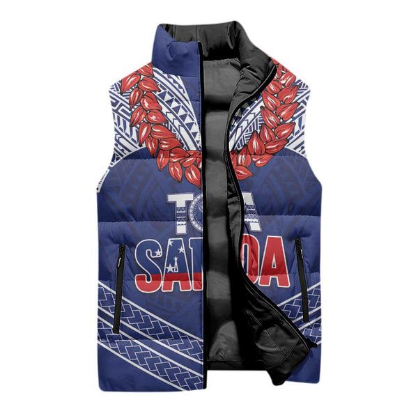 Toa Samoa Rugby Custom Sleeveless Puffer Jacket Ulafala Mix Nifo'oti LT7