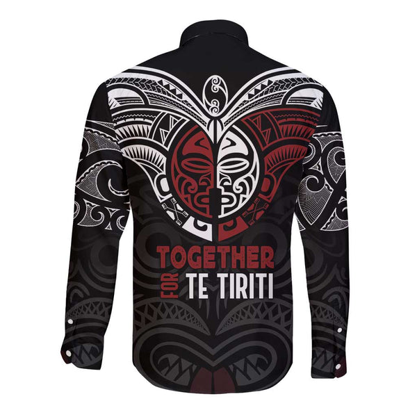 Maori Hongi Toitu Te Tiriti Long Sleeve Button Shirt Tangata Tiriti ...