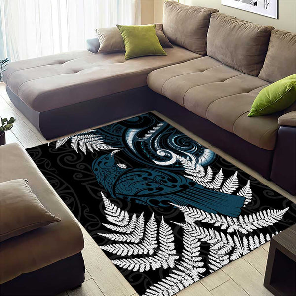 New Zealand Tui Bird Area Rug Maori Kowhaiwhai LT7