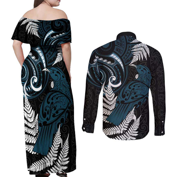 New Zealand Tui Bird Couples Matching Off Shoulder Maxi Dress and Long ...