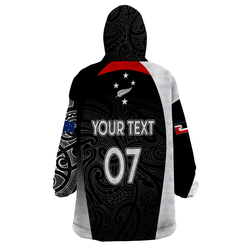 Personalised New Zealand Rugby Wearable Blanket Hoodie Aotearoa World ...