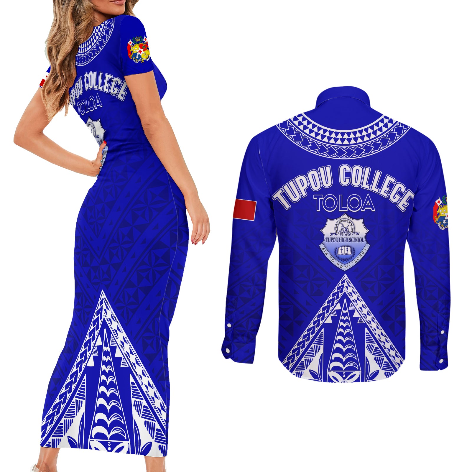 Personalised Tupou College Toloa Couples Matching Short Sleeve Bodycon ...