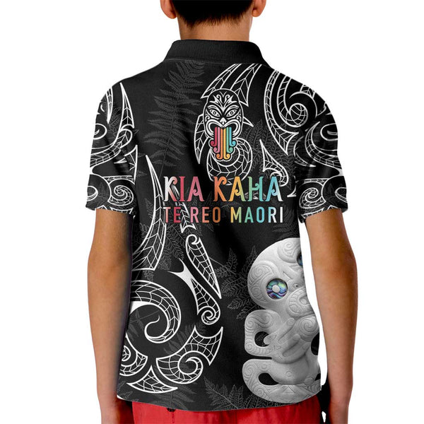 Kia Hara Te reo Maori Kid Polo Shirt Manaia Moko Pattern LT7