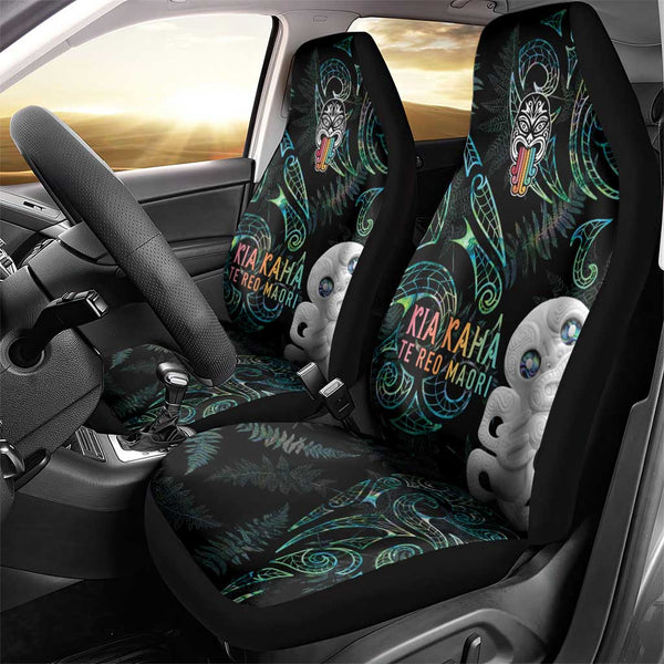 Kia Hara Te reo Maori Car Seat Cover Manaia Moko Mix Paua Shell LT7