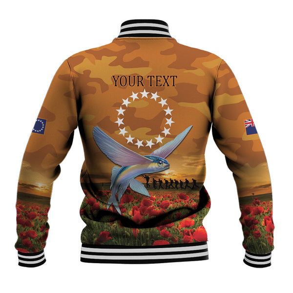 Cook Islands ANZAC Day Personalised Baseball Jacket with Poppy Field LT9