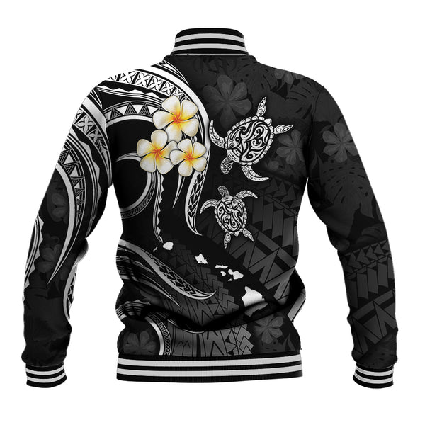 Polynesian Hawaii Baseball Jacket Kauai Islands with Pacific Plumeria ...