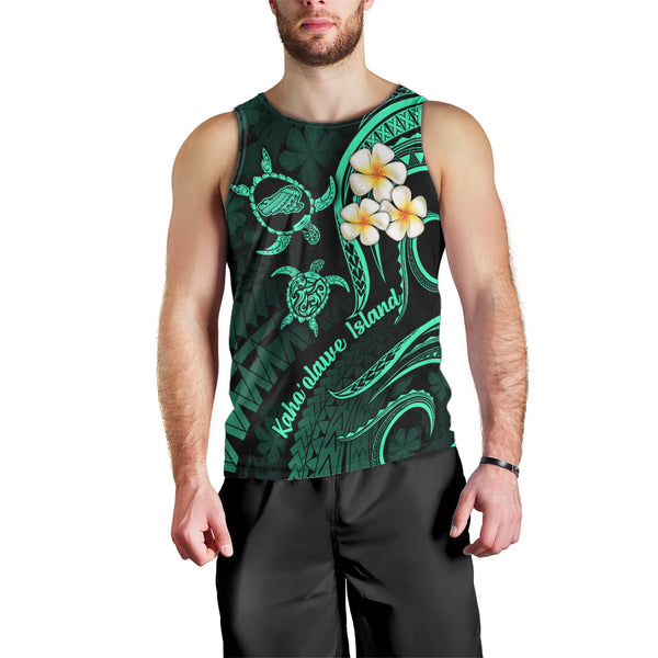 Polynesian Hawaii Men Tank Top Kahoolawe Islands with Pacific Plumeria ...