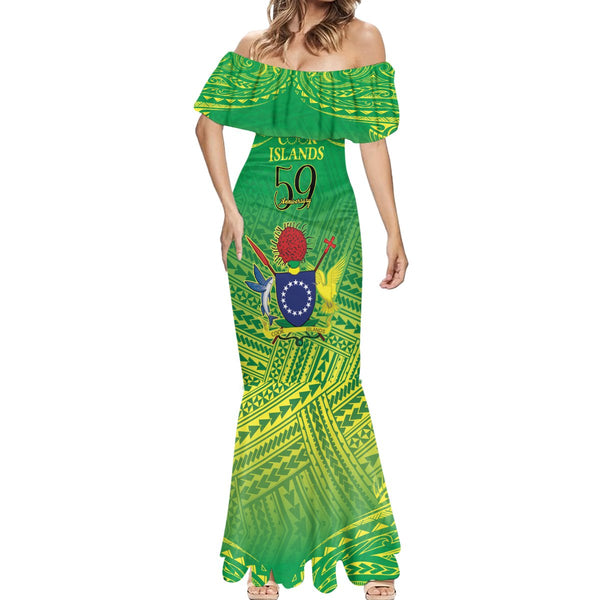 Cook Islands Constitution Day Mermaid Dress Kuki Airani Since 1965 LT9