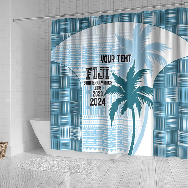 Custom Fiji Rugby Shower Curtain History Champions World Cup 7s - Bllue LT9