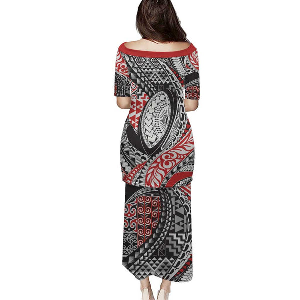 Aotearoa Maori Rugby Tribal Tattoo Puletasi Kowhaiwhai Taniko Patchwork ...