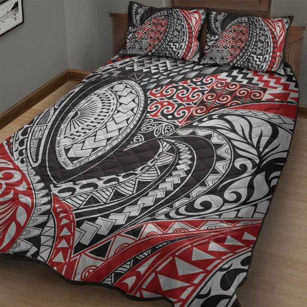 Aotearoa Maori Rugby Tribal Tattoo Quilt Bed Set Kowhaiwhai Taniko ...
