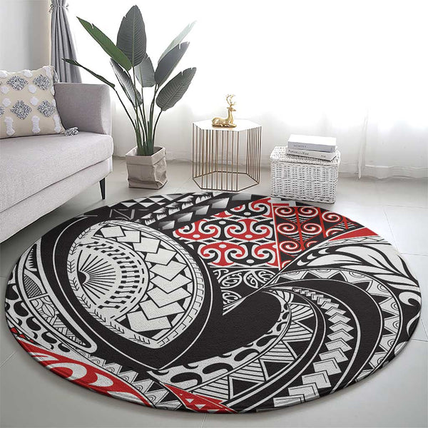 Aotearoa Maori Rugby Tribal Tattoo Round Carpet Kowhaiwhai Taniko ...
