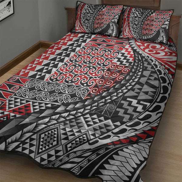 Aotearoa Maori Tribal Tattoo Quilt Bed Set Kowhaiwhai Taniko Patchwork ...
