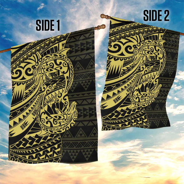 Yellow Couple Dolphins Maori Polynesian Style Garden Flag LT9