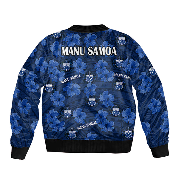 Manu Samoa Rugby Sleeve Zip Bomber Jacket Polynesian Style With ...