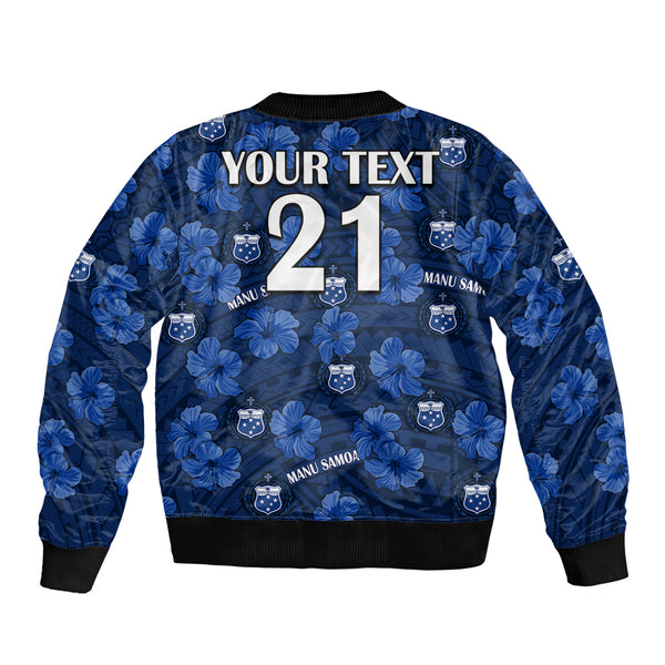 (Custom Text And Number) Manu Samoa Rugby Bomber Jacket Polynesian ...